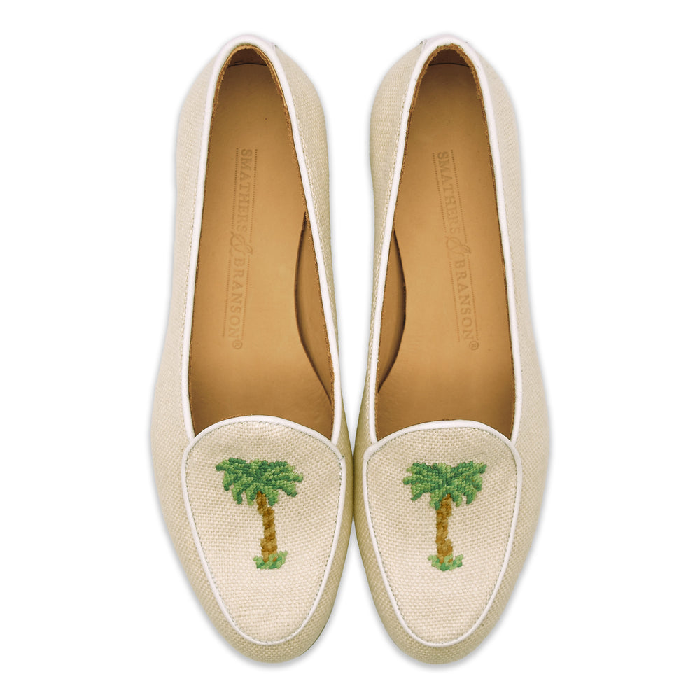 Palm Tree Women's Linen Belgian Loafers (Natural Linen) – Smathers ...