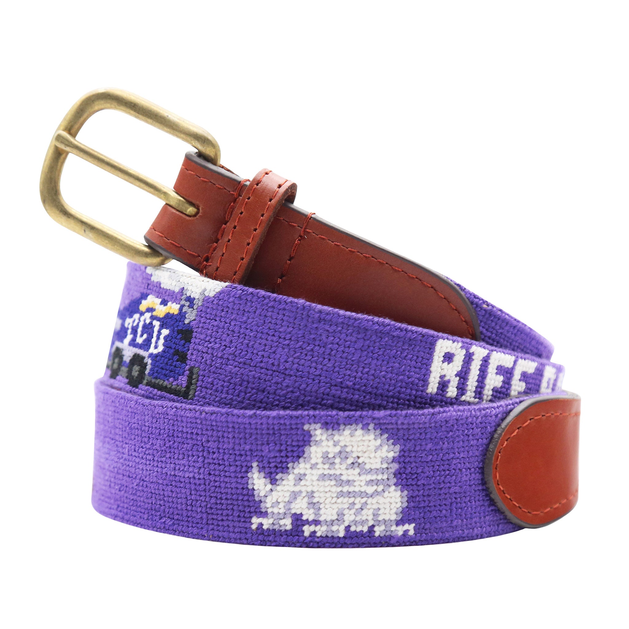 TCU Needlepoint Life Belt (Purple) – Smathers & Branson
