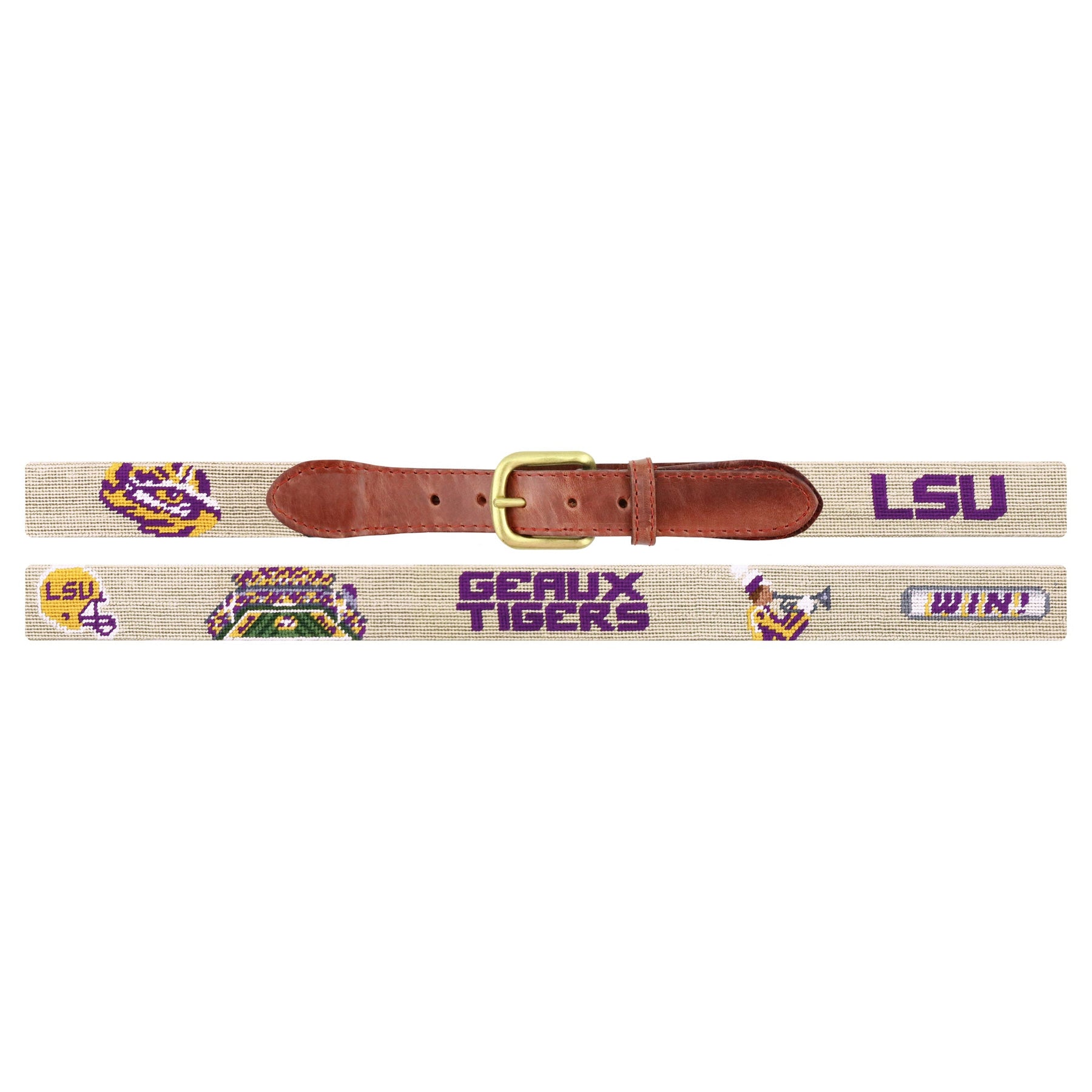 LSU Needlepoint Life Belt (Light Khaki) – Smathers & Branson