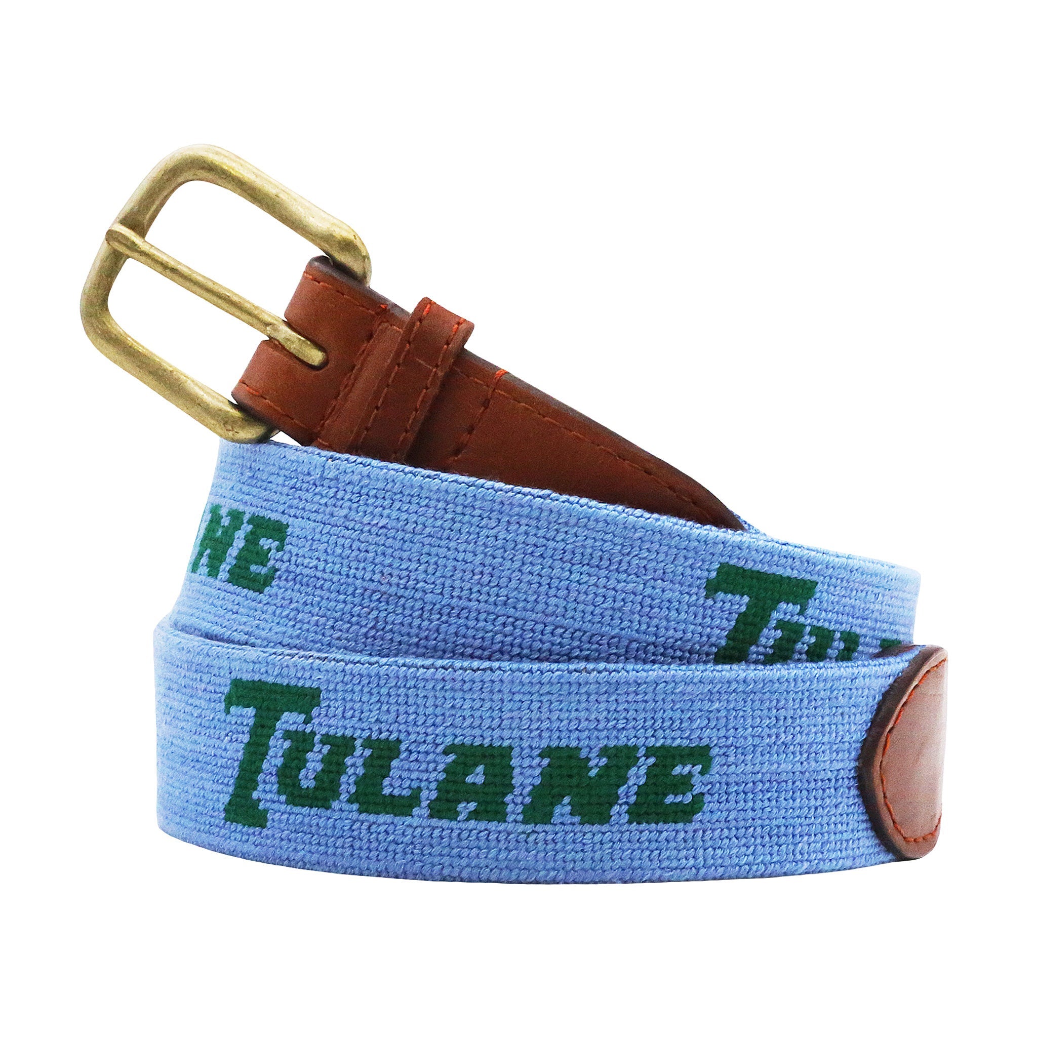 Tulane Text Needlepoint Belt (Baby Blue) – Smathers & Branson